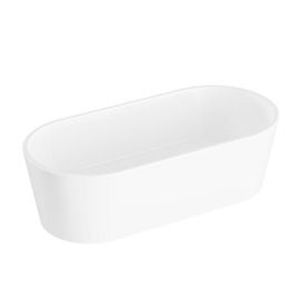 Vitra Geo Badewanne 65392006000 190 x 90 x 56,5 cm, Inhalt 355 l, freistehend, oval, Mittelablauf