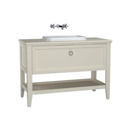Vitra Valarte Einbauwaschtisch-M&ouml;bel-Set 62203 118 x 52 x 87,5 cm, 1 Vollauszug, Korpus elfenbein matt/Waschtisch wei&szlig; hochglanz