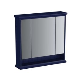 Vitra Valarte LED-Spiegelschrank 65793 78x17x76cm, 3 Spiegelt&uuml;ren, Korpus stahlblau, lackiert