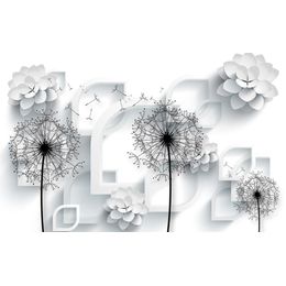 Fototapete papermoon "Muster mit Blumen", bunt, B:3,5m L:2,6m, Vlies, Tapeten
