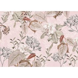 Vliestapete Komar "Digitaldruck Vlies - Kalina - Gr&ouml;&szlig;e 350 x 250 cm", rosa (rosa, silber), B:350m L:250m, Vlies, Tapeten, Wohnzimmer, Schlafzimmer