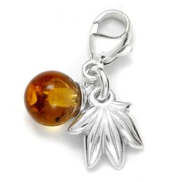 Kettenanh&auml;nger OSTSEE-SCHMUCK "OSTSEE-SCHMUCK Charm-Einh&auml;nger Frucht Charm-Einh&auml;nger Frucht", wei&szlig;, Schmuckanh&auml;nger, Damen, 18 x 7mm, Silber 925 (Sterlingsilber), 1 g, Kettenanh&auml;nger
