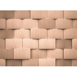 Livingwalls Fototapete LIVING WALLS "Designwalls Alu Pattern 2", beige, B:3,5m L:2,55m, Vlies, Tapeten, Vlies, Wand, Schr&auml;ge, Decke