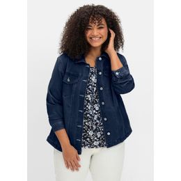 sheego Gro&szlig;e Gr&ouml;&szlig;en Jeansjacke mit aufgesetzten Brusttaschen, blue-stone-washed, Gr&ouml;&szlig;e 46 - Damen