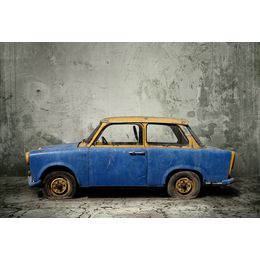 Fototapete papermoon "Vintage rostiges Auto", bunt, B:5m L:2,8m, Vlies, Tapeten