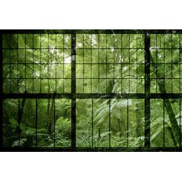 Livingwalls Fototapete LIVING WALLS "Walls by Patel Rainforest 2", gr&uuml;n, B:4m L:2,7m, Vlies, Tapeten, Vlies, Wand, Schr&auml;ge