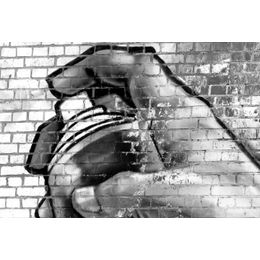 Fototapete papermoon "Graffiti Schwarz Wei&szlig;", bunt, B:4m L:2,6m, Vlies, Tapeten