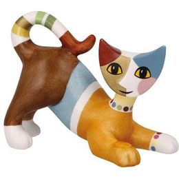 Dekofigur Goebel "Rosina Wachtmeister - Cat Milena", bunt, B:4,5cm H:6,5cm T:9cm, Biskuitporzellan, Dekofiguren, Sammelfigur, Tierfigur