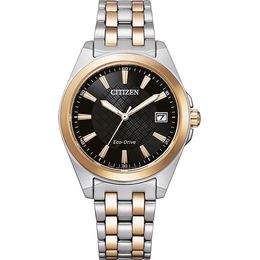 Solaruhr Citizen, rosa (silberfarben, ros&eacute;goldfarben), Armbanduhren, Damen, Armbanduhr, Damenuhr, Edelstahlarmband, bis 10 bar wasserdicht, Datum