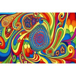 Fototapete papermoon "Gekritzel Art", bunt, B:5m L:2,8m, Vlies, Tapeten