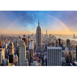 Fototapete papermoon "New York mit Regenbogen", bunt, B:3,5m L:2,6m, Vlies, Tapeten
