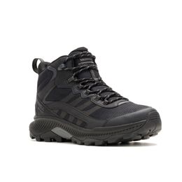 Wanderschuh Merrell "SPEED STRIKE 2 MID GORE-TEX", Herren, Gr. 44, schwarz, Synthetik, Schuhe Wanderschuh, wasserdicht dank Gore-Tex Membrane