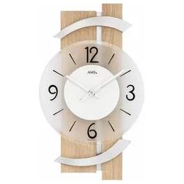 Wanduhr AMS "W9546", braun (sonomafarben), Wanduhren, B/H/L: 6cm x 40cm x 23cm, Wanduhr, Quarzuhr,Holz,Wohnzimmer,Esszimmer,K&uuml;che,Made in Germany,B&uuml;ro,Flur