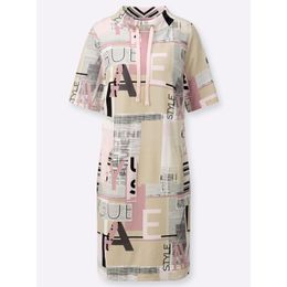 sheego Gro&szlig;e Gr&ouml;&szlig;en Jerseykleid mit Lettering-Print, hortensie-sand-bedruckt, Gr&ouml;&szlig;e 46 - Damen