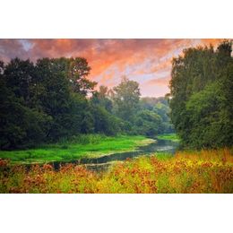 Fototapete papermoon "Sunset River", bunt, B:4,5m L:2,8m, Vlies, Tapeten