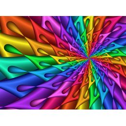 Fototapete papermoon "FRACTAL SPIRALE-ABSTRAKT DESIGN MUSTER DEKOR FANTASIE", bunt, B:5m L:2,8m, Vlies, Tapeten
