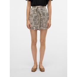 V&eacute;ro Moda Shorts VERO MODA "VMMENNY H/W SHORTS WVN GA", Damen, Gr. L (40), N-Gr, oatmeal aop:tenna, Web, Obermaterial: 100% Viskose, bedruckt, regular fit kurz, Hosen Shorts, Viskose, regular fit