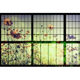 Livingwalls Fototapete LIVING WALLS "Walls by Patel Meadow 2", gr&uuml;n, B:4m L:2,7m, Vlies, Tapeten, Vlies, Wand, Schr&auml;ge