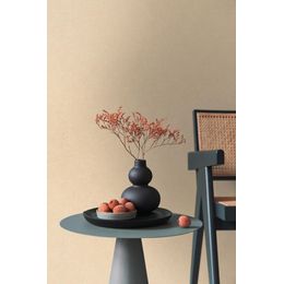 Livingwalls Vliestapete LIVING WALLS "Smart Surfaces einfarbige Tapete Unitapete Struktur-Optik Landhaus", beige (beige,braun), B:0,53m H:0,02m L:10,05m, Vlies, Tapeten, Vliestapete Textil-Optik f&uuml;r Schlafzimmer K&uuml;che Wohnzimmer Uni Design