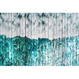 Fototapete ARCHITECTS PAPER "Atelier 47 Beachboard 1", bunt (hellblau, dunkelgr&uuml;n, wei&szlig;), B:4m L:2,7m, Vlies, Tapeten, Vlies, Wand, Schr&auml;ge, Decke