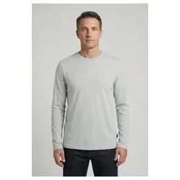 Langarmshirt Jockey "American T-Shirt", Damen, Gr. S, grau (light erdgrau), Jersey, Obermaterial: 100% Baumwolle, meliert, unifarben, bequem h&uuml;ftbedeckend, Rundhals, Shirts Langarmshirt, lockere Passform, lange &Auml;rmel, Cotton, weich