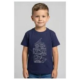 T-Shirt Blue Seven, Jungen, Gr. 98, ultramarin, Single Jersey, Obermaterial: 100% Baumwolle, bedruckt, unifarben, Basic normal, Rundhals, Shirts T-Shirt, Basic Passform, ohne Verschluss, unifarben oder mit Druck