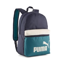 Rucksack Puma "PHASE COLOR BLOCK BACKPACK", new navy, emerald ice, Rucks&auml;cke, Damen, Netz, Polyester, colorblocking, Rucksack, f&uuml;r sportliche Aktivit&auml;ten und Alltag, mit ger&auml;umigem Hauptfach