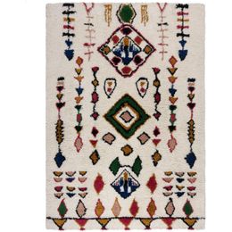 Wollteppich FLAIR RUGS "Fes Shaggy", bunt, B:200cm H:25mm L:290cm, Wolle, Teppiche, Shaggy-Teppich aus Berberwolle