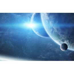Fototapete papermoon "GALAXIE-WELTALL UNIVERSUM PLANETEN SOLAR SYSTEM STERNE", bunt, B:5m L:2,8m, Vlies, Tapeten