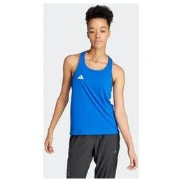 Lauftop Adidas PERFORMANCE "ADIZERO E TANK", Damen, Gr. M, blau (royal blau), Obermaterial: 100% Polyester, Rundhals, Tops