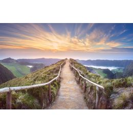 Fototapete papermoon "LANDSCHAFT-NATUR GEBIRGE BERGE ALPEN WOLKEN HIMMEL XXL", bunt, B:3,5m L:2,6m, Vlies, Tapeten