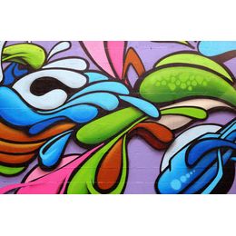 Fototapete papermoon "GRAFFITI-DEKOR KUNST ABSTRAKT FANTASIE BUNTE STEIN WAND", bunt, B:3,5m L:2,6m, Vlies, Tapeten