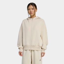 Kapuzensweatshirt adidas Sportswear "SOFT LUX, REISSVERSCHLUSS", Damen, Gr. S, crystal linen, Obermaterial: 51% Polyester, 25% Modal, 15% Baumwolle, 9% Elasthan, angesetztes B&uuml;ndchen, Sweatshirts Kapuzensweatshirt