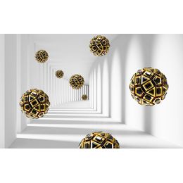 Fototapete papermoon "Abstrakt 3D Effekt", bunt, B:3,5m L:2,6m, Vlies, Tapeten