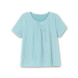sheego Gro&szlig;e Gr&ouml;&szlig;en Kurzarmshirt im Minimaldessin, mint-gemustert, Gr&ouml;&szlig;e 44 - Damen