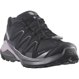 Trailrunningschuh Salomon "EXAMOTION GORE-TEX", Damen, Gr. 42,5, schwarz, nine iron, nirvana, Synthetik, Textil, Schuhe Trailrunningschuh, wasserdicht