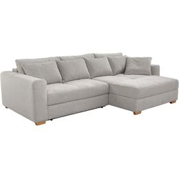 Jockenh&ouml;fer Ecksofa JOCKENH&Ouml;FER GRUPPE "Kampen L-Form, B: 288 cm", grau, B:288cm T:130cm, Korpus: 100% Polyester;Kissen: 100% Polyester, Sofas, Ecksofa, mit Bettfunktion, Bettkasten & Zierkissen, Federkern