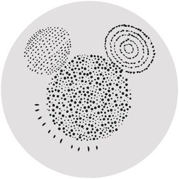 Fototapete Komar "Vlies selbstklebend - Mickey Stipple Art - Gr&ouml;&szlig;e 125 x 125 cm", schwarz (schwarz, grau), B:125m L:125m, Vlies, Tapeten, Kinderzimmer