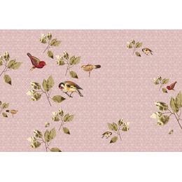 Livingwalls Fototapete LIVING WALLS "Walls by Patel Brilliant Birds 1", gr&uuml;n (rot), B:4m L:2,7m, Vlies, Tapeten, Vlies, Wand, Schr&auml;ge