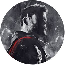 Fototapete Komar "Vlies selbstklebend - Avengers Painting Thor - Gr&ouml;&szlig;e 125 x 125 cm", bunt (rot, grau, wei&szlig;, schwarz), B:125m L:125m, Vlies, Tapeten, Kinderzimmer