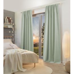 Vorhang Home Wohnideen "ASHTON", salbei, B:135cm H:245cm, Polyester, Gardinen, Vorhang, Verdunklungsschal, 100% Blackout