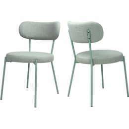 4-Fu&szlig;stuhl Tom Tailor HOME "SOFT PAD CHAIR", schwarz pond, sage, sage, fbj 71 schwarz pond, B:50cm H:81,5cm T:59cm, Metall, Stoff, St&uuml;hle, Esszimmerstuhl, 4-Fu&szlig;gestell, mit R&uuml;ckenausschnitt