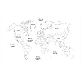 Fototapete Art for the home "Worldmap", schwarz (schwarz, wei), B:4m L:2,8m, Vlies, Tapeten, 400x280cm