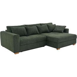 Jockenh&ouml;fer Ecksofa JOCKENH&Ouml;FER GRUPPE "Kampen L-Form, B: 288 cm", gr&uuml;n, B:288cm T:130cm, Korpus: 100% Polyester;Kissen: 100% Polyester, Sofas, Ecksofa, mit Bettfunktion, Bettkasten & Zierkissen, Federkern