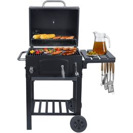 Holzkohlegrill El Fuego "Ontario II", schwarz, B:100cm H:105cm T:66cm, Grills