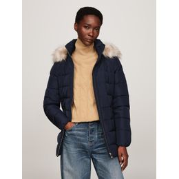 Steppjacke Tommy Hilfiger, Damen, Gr. XS (34), blau (desert sky), Obermaterial: 100% Polyester. Futter: 100% Polyester. Wattierung: 70% Daunen, 30% Federn, regular fit, Jacken Steppjacke, mit Logopatch