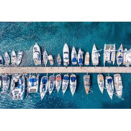 Fototapete papermoon "Boote im Wasser", bunt, B:3,5m L:2,6m, Vlies, Tapeten