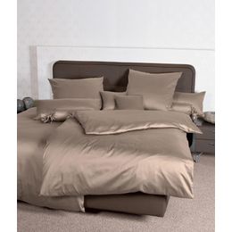 Bettw&auml;sche Janine "Colors", grau (taupe), B/L: 200cm x 200cm, 1 Stk., 2 Stk., Mako-Satin, B/L: 80cm x 80cm & 80cm x 80cm, 3 Stk., Mako-Satin, Obermaterial: 100% Baumwolle, Bettw&auml;sche, Bettw&auml;sche, feinf&auml;dige uni Bettw&auml;sche f&uuml;r alle Jahreszeiten, Markenrei&szlig;verschluss
