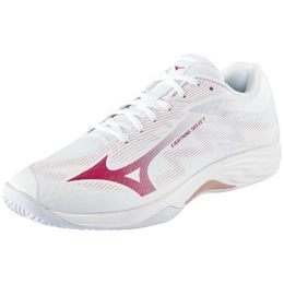 Hallenschuh Mizuno "LIGHTNING SELECT", Damen, Gr. 38, wei&szlig;, rose elegance, lava falls, Synthetik, Schuhe Hallenschuh, besonders geeignet f&uuml;r Volleyball