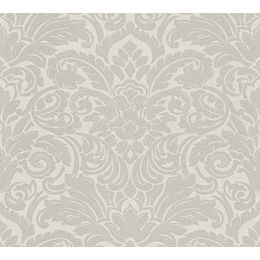 Vliestapete ARCHITECTS PAPER "Luxury wallpaper", silber (silberfarben creme), B:0,52m L:10,05m, Vinyl, Vlies, Tapeten, Ornament Tapete Barock Tapeten Wohnzimmer Schlafzimmer K&uuml;che modern